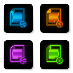 Glowing neon share icon isolated on white Vector Image