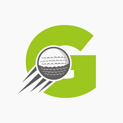 Letter g golf logo concept with moving golf ball Vector Image