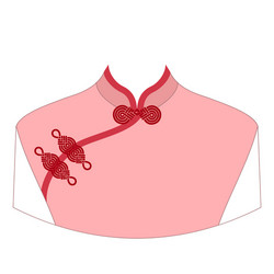 Chinese style embroidery red 3d neckline design Vector Image