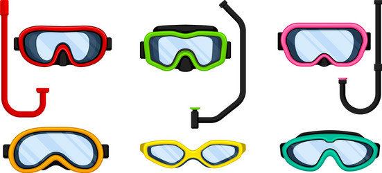 Scuba goggles and snorkel different color Vector Image