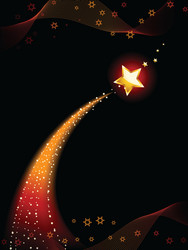 Shooting stars christmas frame Royalty Free Vector Image