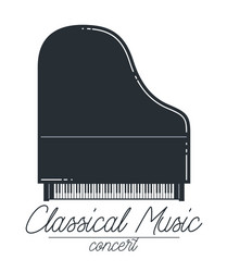 Classical music emblem or logo flat style Vector Image