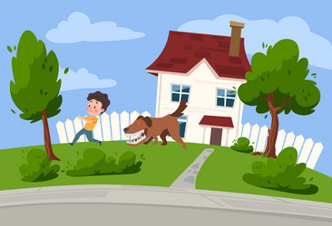 A Dog Chasing Boy Vector Images (53)