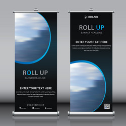 Roll up vertical business banner design template Vector Image