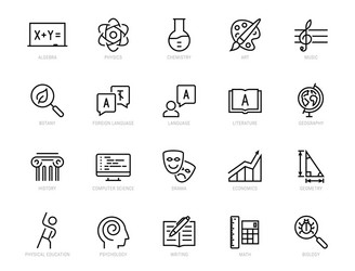 Foreign language school subject icon education Vector Image