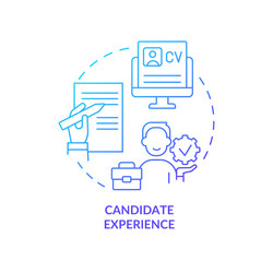 Candidate experience blue gradient concept icon Vector Image