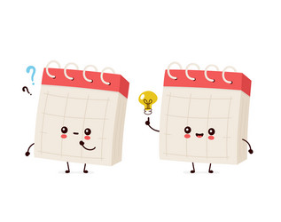 Funny smiling happy standing desk calendar Vector Image