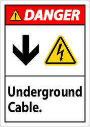 Danger sign underground cable sign Royalty Free Vector Image