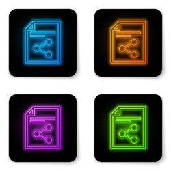Glowing neon share icon isolated on white Vector Image