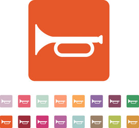 Horn icon clarion symbol flat Royalty Free Vector Image