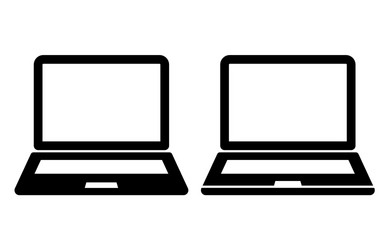 Laptop icon set computer Royalty Free Vector Image