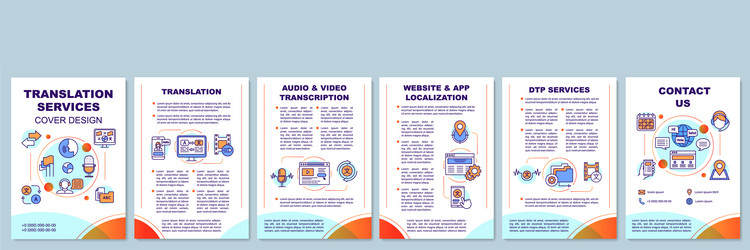 Translation services brochure template layout Vector Image