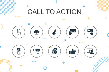 Call to action infographic 10 option line concept Vector Image