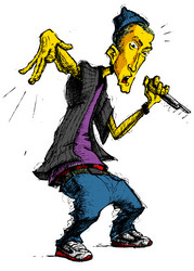 Funny rapper boy cartoon handdrawn of hip-hop boy Vector Image