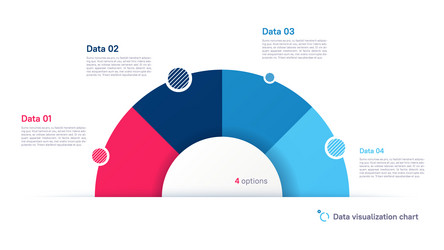 Pie chart infographic template 4 options Vector Image