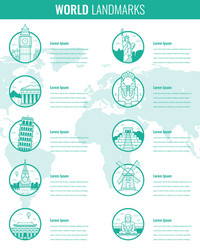 World landmarks infographics set travel Royalty Free Vector