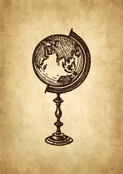 Globe Etch Etching Engraving Vector Images (over 160)