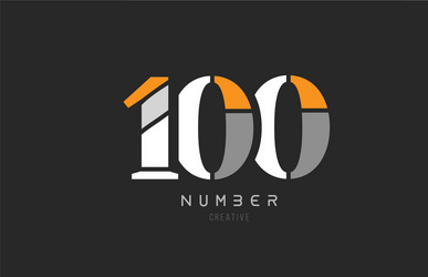 Gold number 100 logo icon design Royalty Free Vector Image