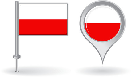 Poland flag on a white Royalty Free Vector Image