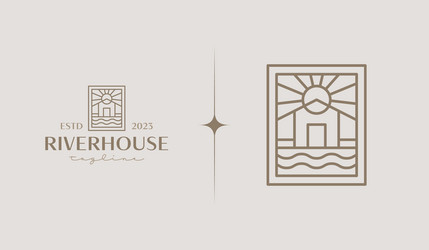 River house logo template universal creative Vector Image