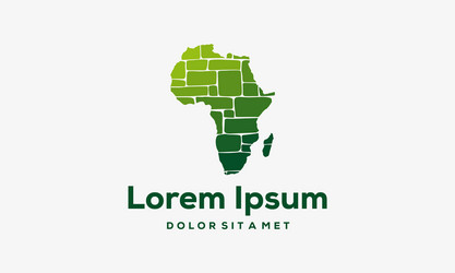 Line art africa map logo template african logo Vector Image