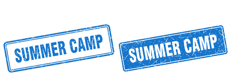 Summer camp stamp summer camp rectangular stamp Vector Image