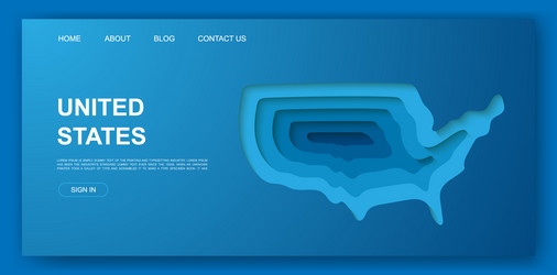 India 3d paper cut website template map Royalty Free Vector