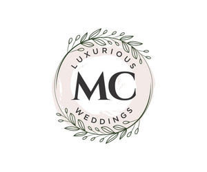 Mc initials letter wedding monogram logos Vector Image