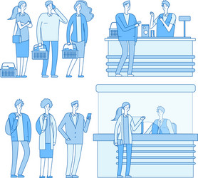 Angry queue in store dissatisfied customers line Vector Image