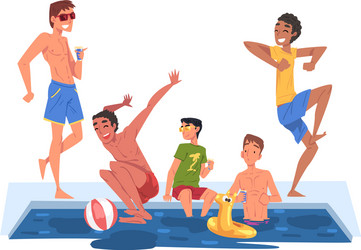 People in swimming pool Royalty Free Vector Image