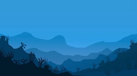 Deep ocean seascape underwater seabed undersea Vector Image