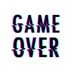 Game over glitch emoji Royalty Free Vector Image