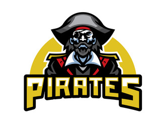 Bearded powerlifter muscle man mascot logo Vector Image