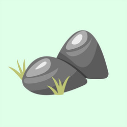 Rocks with grass stone Royalty Free Vector Image