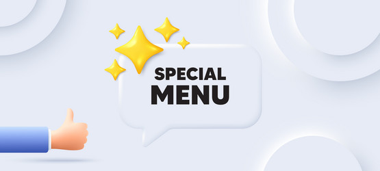 Special menu tag kitchen food offer Royalty Free Vector