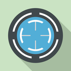 Blue gun aim icon flat style Royalty Free Vector Image