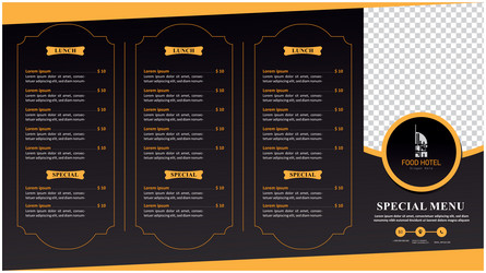 Restaurant menu card design template Royalty Free Vector