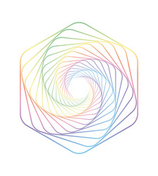 Hexagon spiral whirl gyre abstract geometric Vector Image