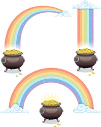 Saint patricks day pot of gold and rainbow Vector Image