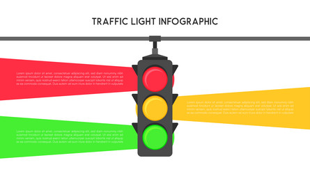 Traffic light infographic with highlighted color Vector Image