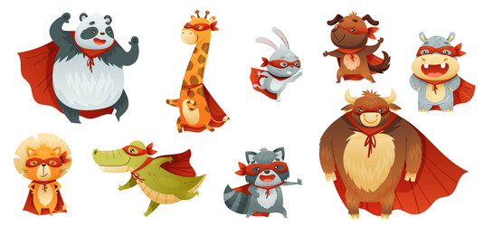 Animal character superhero dressed in mask and red