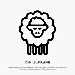 Mutton ram sheep spring blue dotted line icon Vector Image