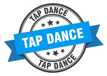Tap dance blue paper sign isolated on white Vector Image