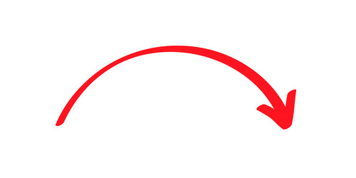 Red double curved arrow sign hand-drawn symbol Vector Image