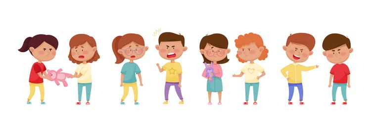 Warring boy and girl with offensive behavior Vector Image