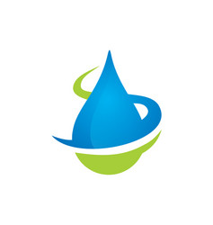 Pure water drop abstract logo Royalty Free Vector Image