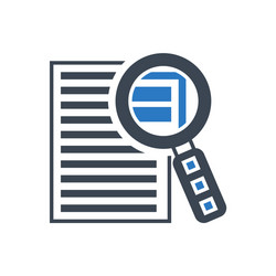 Case study word magnifying glass Royalty Free Vector Image