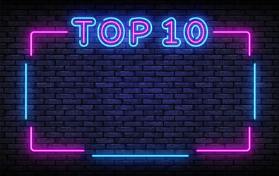 Top 5 neon text five sign design Royalty Free Vector Image