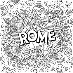 Rome hand drawn cartoon doodles Royalty Free Vector Image