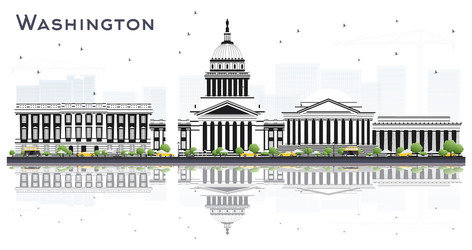 Washington dc city skyline Royalty Free Vector Image